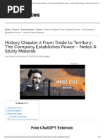 Class 8 History Chapter 2 Notes - From Trade To Territory Free PDF | PDF