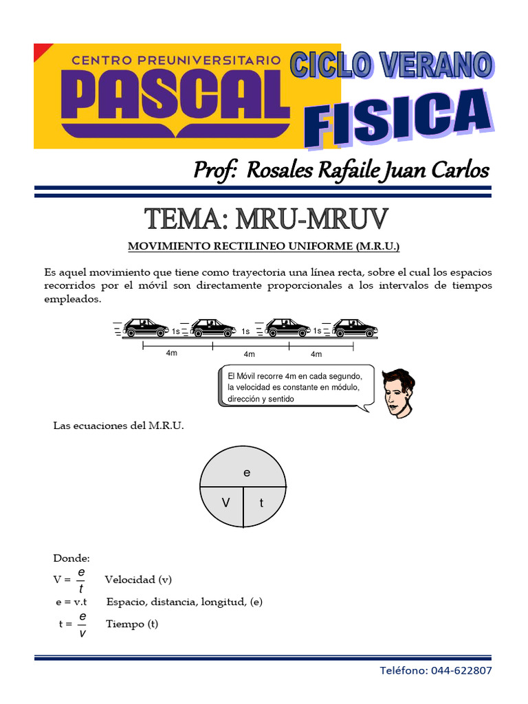 Fisica - Mru Mruv | PDF | Velocidad | Aceleración