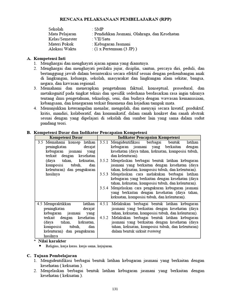 Contoh RPP Pjok Discovery 24 Jan | PDF