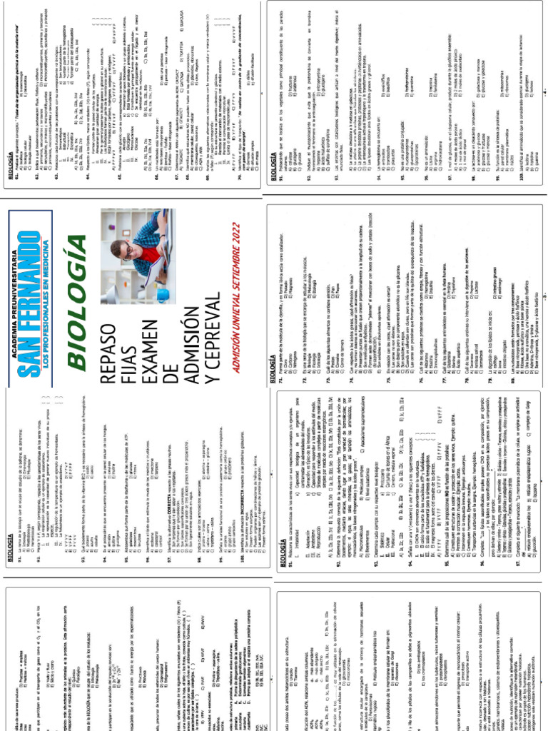 Banco de Preguntas de Biología | PDF