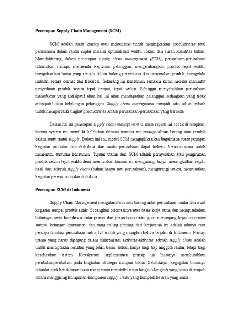 Optimalisasi SCM di Indonesia | PDF