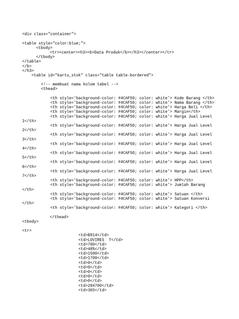 Data Persediaan Barang | PDF | Computers
