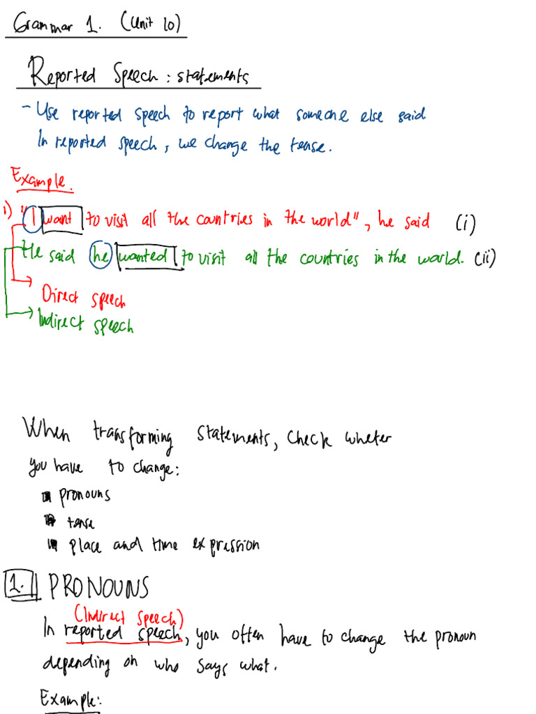 Unit 10 Reported Statement | PDF