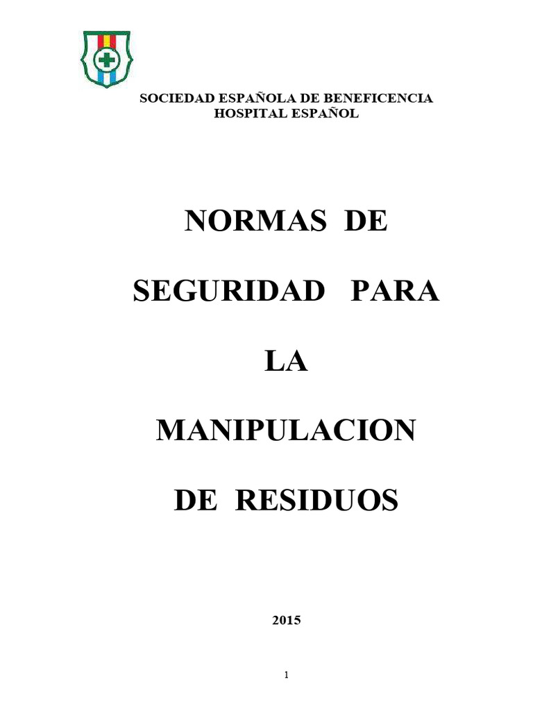 Norma de Seguridad para Manipulacion de Residuos | PDF | Residuos | Agua