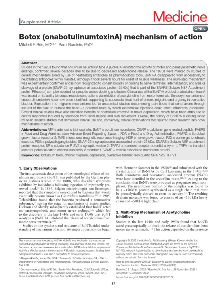Botox Mechanism of Action | PDF | Botulinum Toxin | Migraine