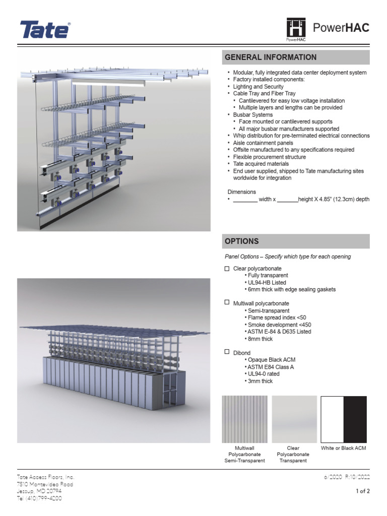 tate-powerhac-datasheet | PDF | Equipment | Manufactured Goods