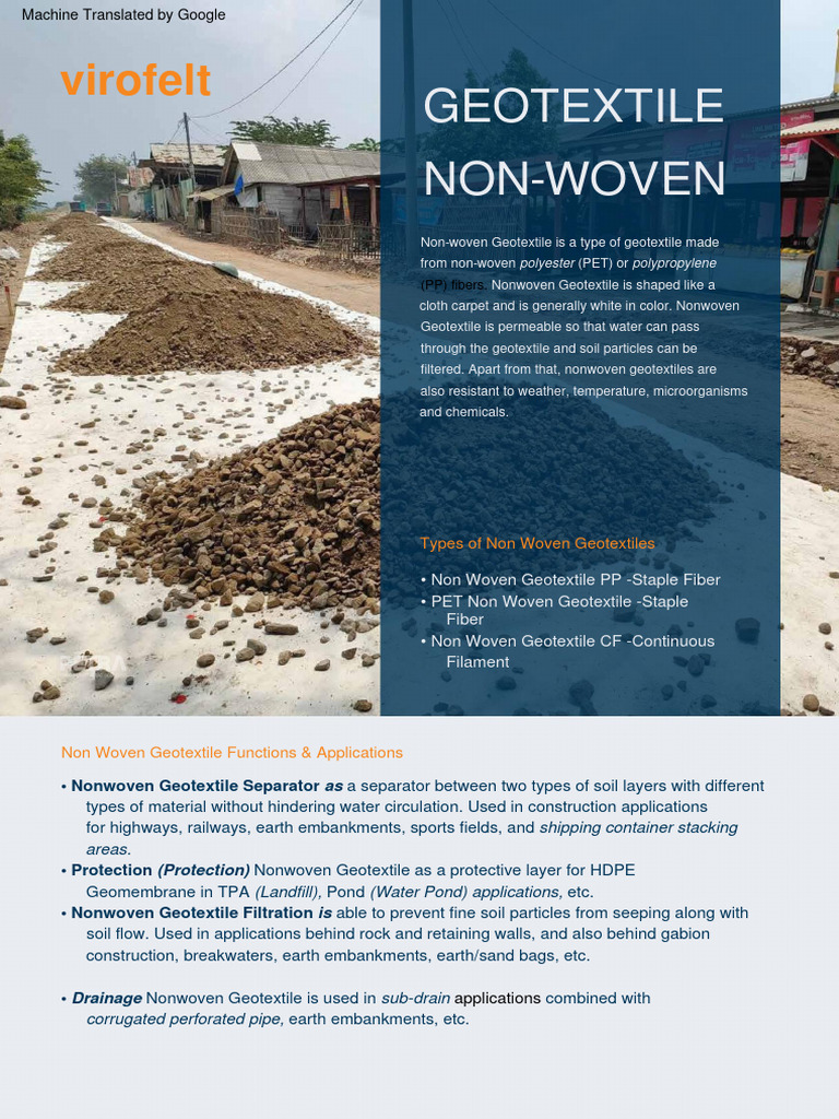 Nonwoven Geotextile | PDF | Nonwoven Fabric | Materials