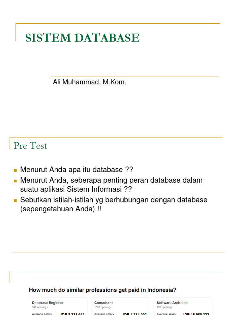 Materi 1 Sistem Database | PDF