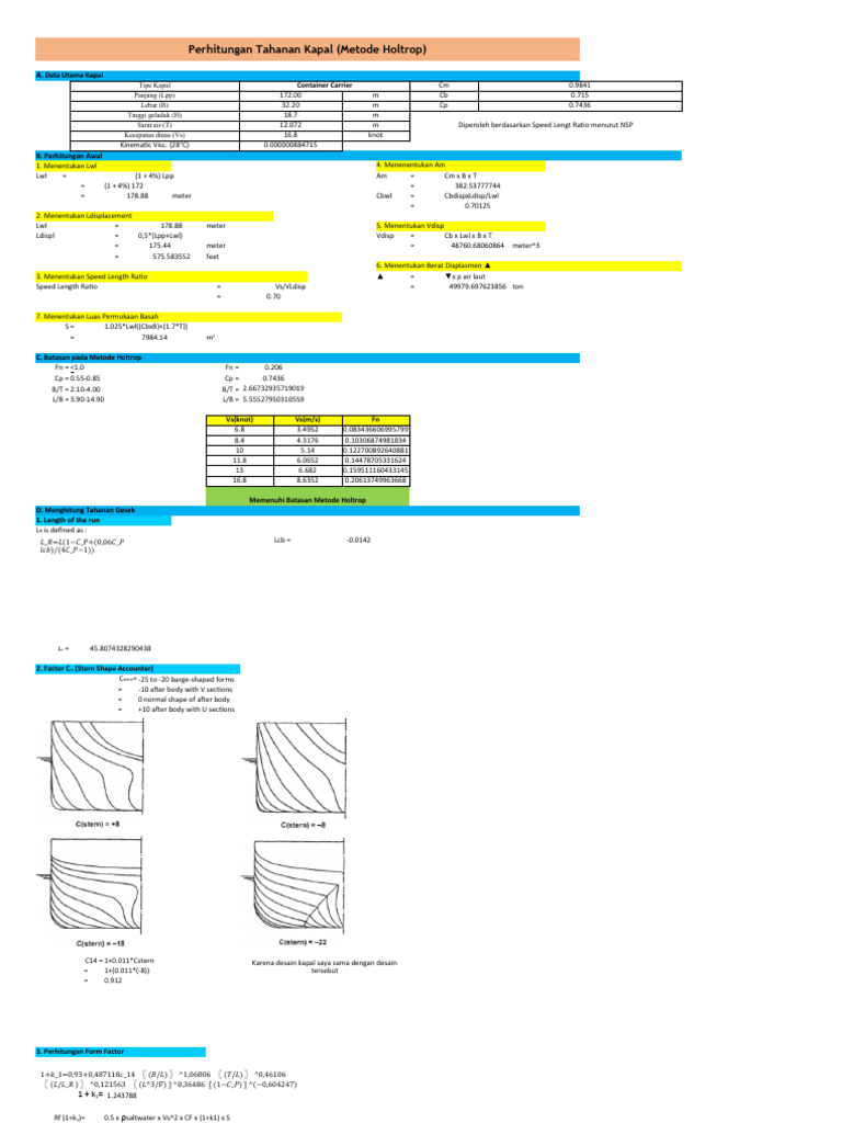 Holtrop Method | PDF | Horsepower | Power (Physics)