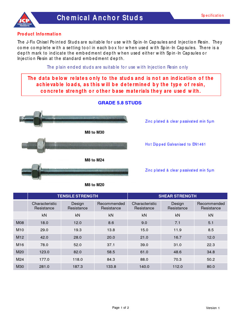 Chem - Studs Resistance | PDF | Civil Engineering | Structural Engineering