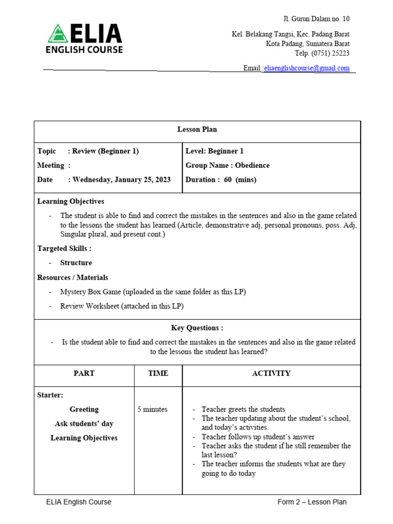 Review Beginner 1 (Mystery Box Game) | Download Free PDF | Learning ...