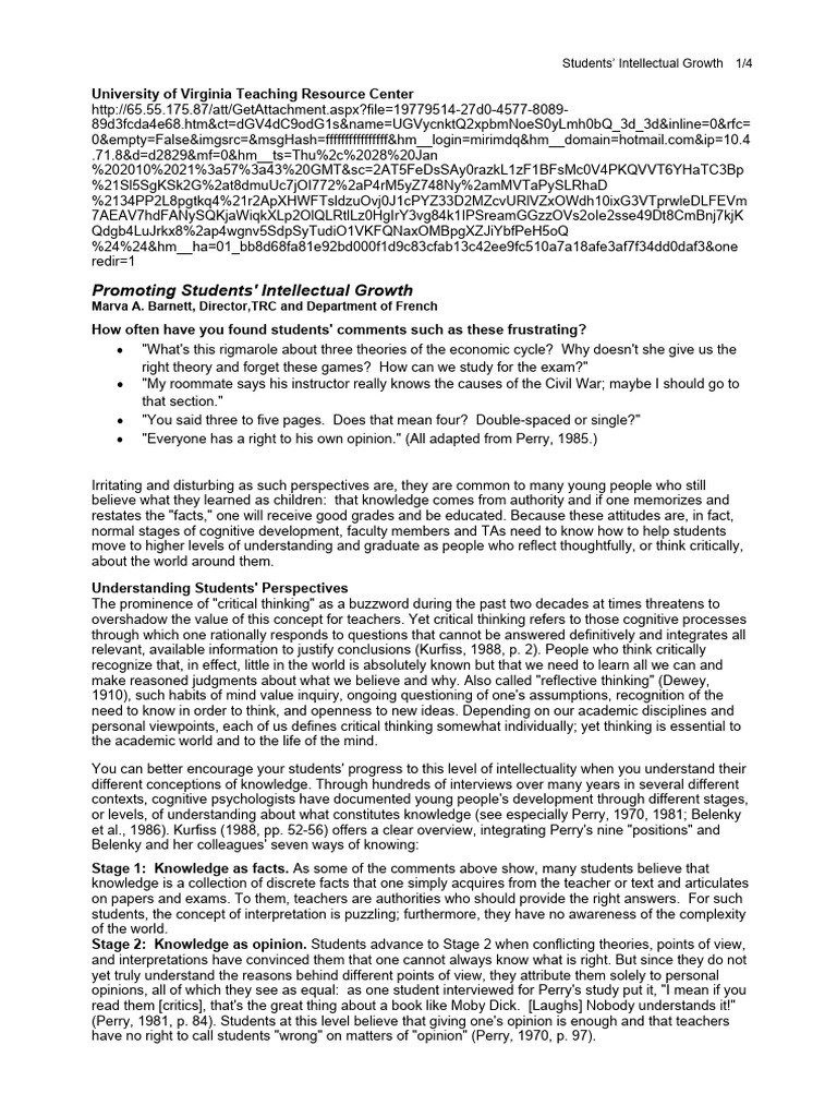 Enhancing Student Critical Thinking Skills | PDF | Critical Thinking ...