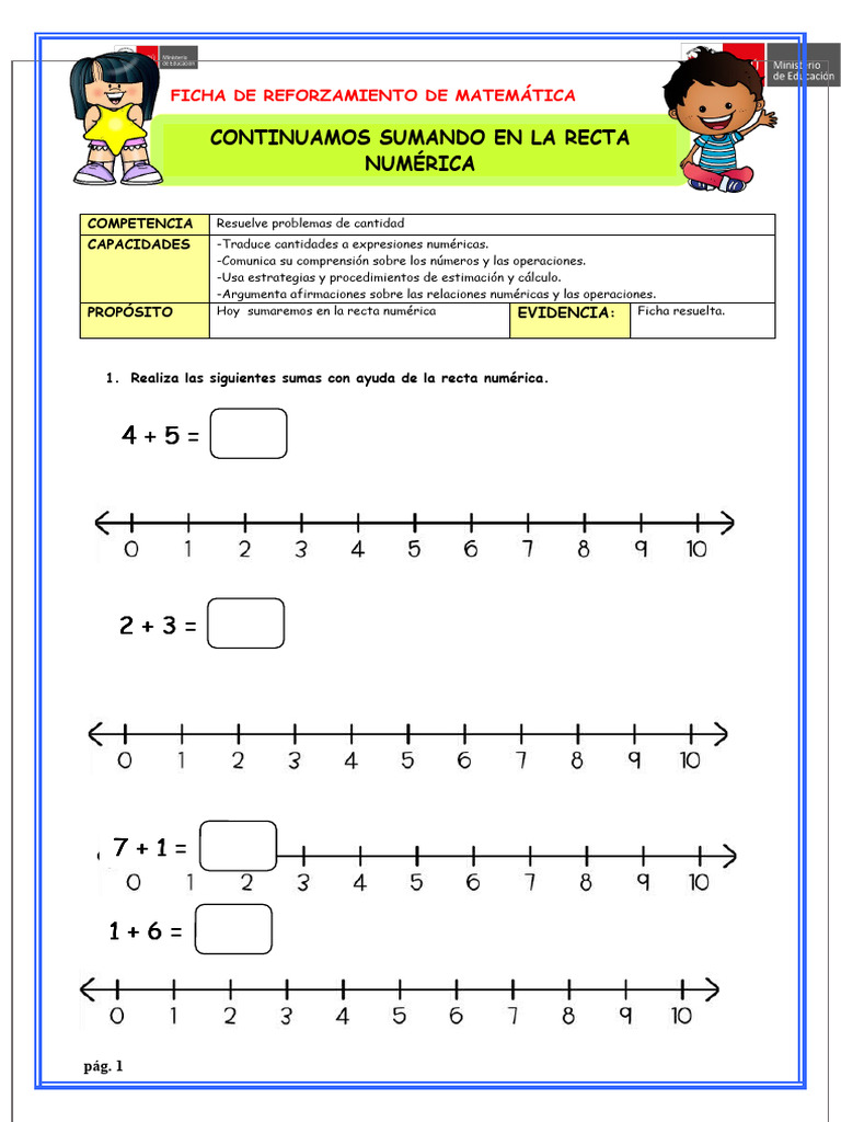 Ficha 23 Mat Suma en Recta Numerica 29-05-24 | PDF