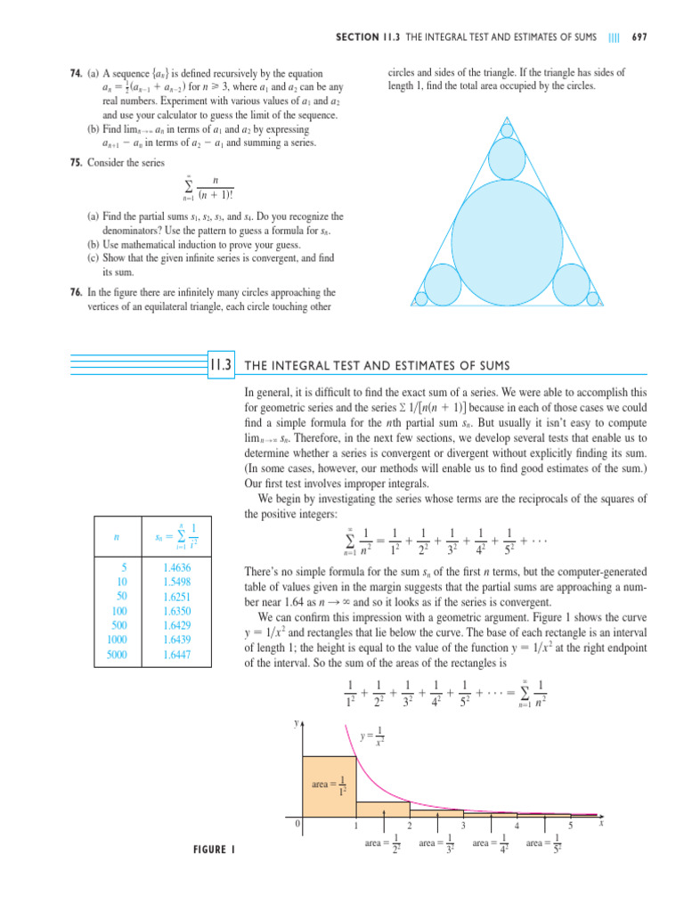 1 3 The Integral Test And Estimates Of Sums Pdf Series Mathematics