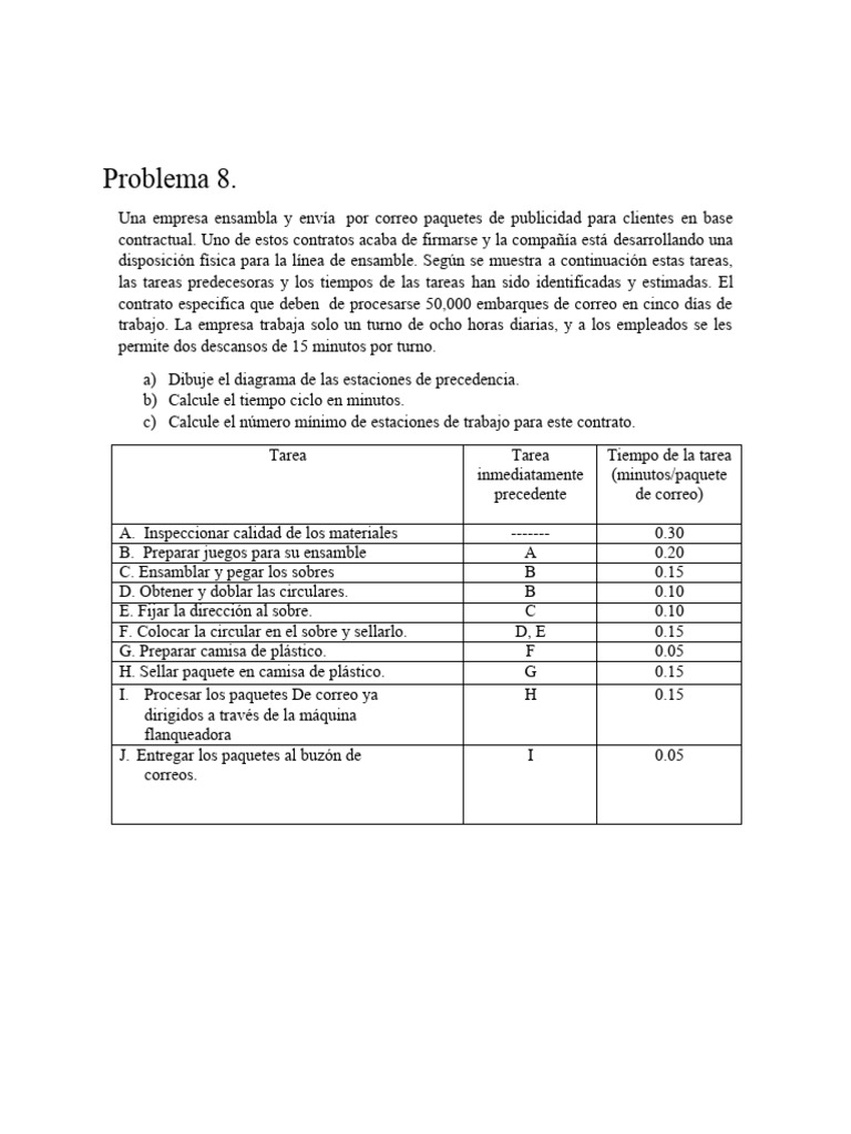 Problema 8 | PDF | Producción y fabricación | Business