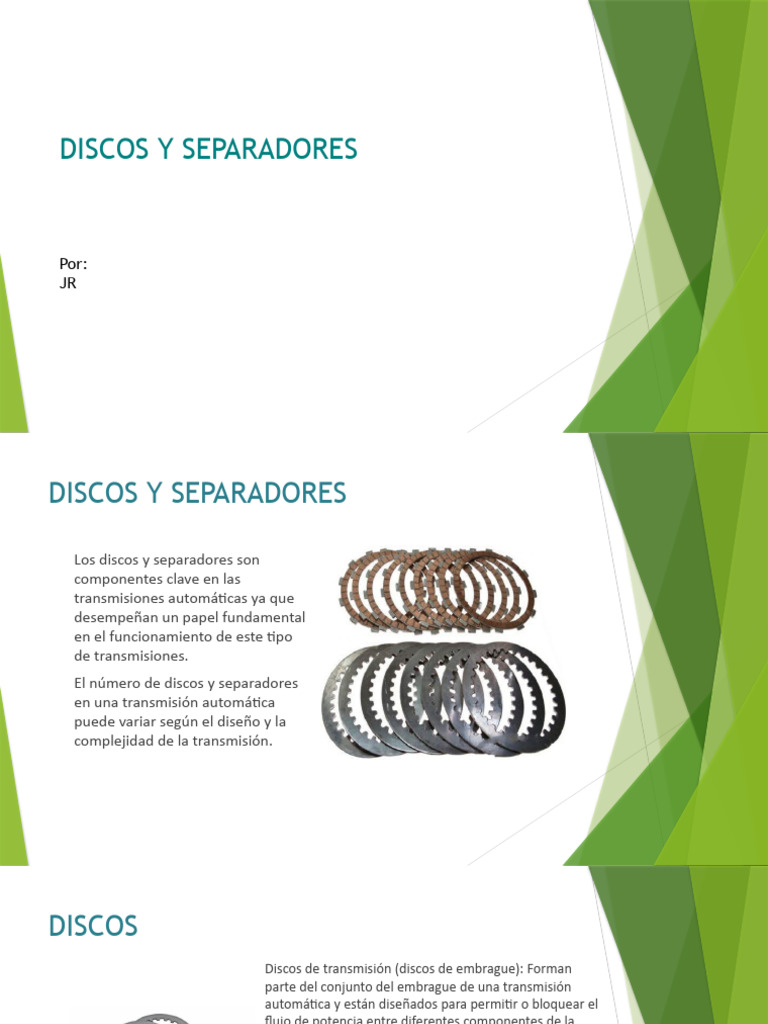 Discos y Separadores | PDF | Embrague | Transmisión automática