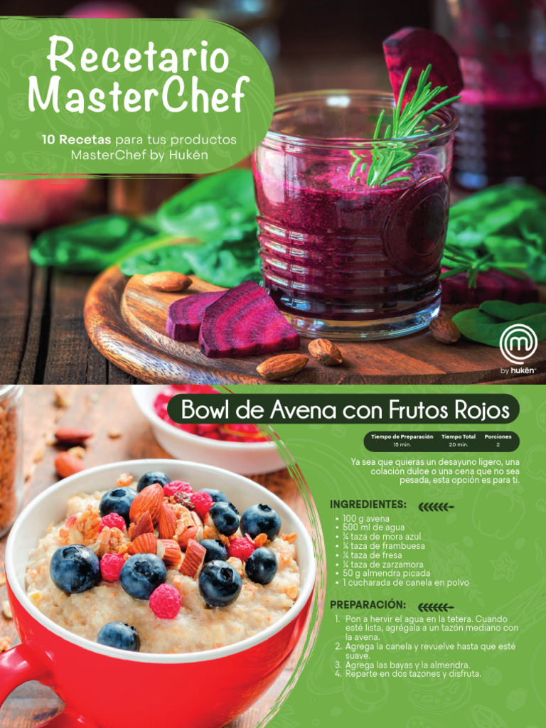 Recetario Masterchef Marzo | Descargar gratis PDF | Té | ensalada