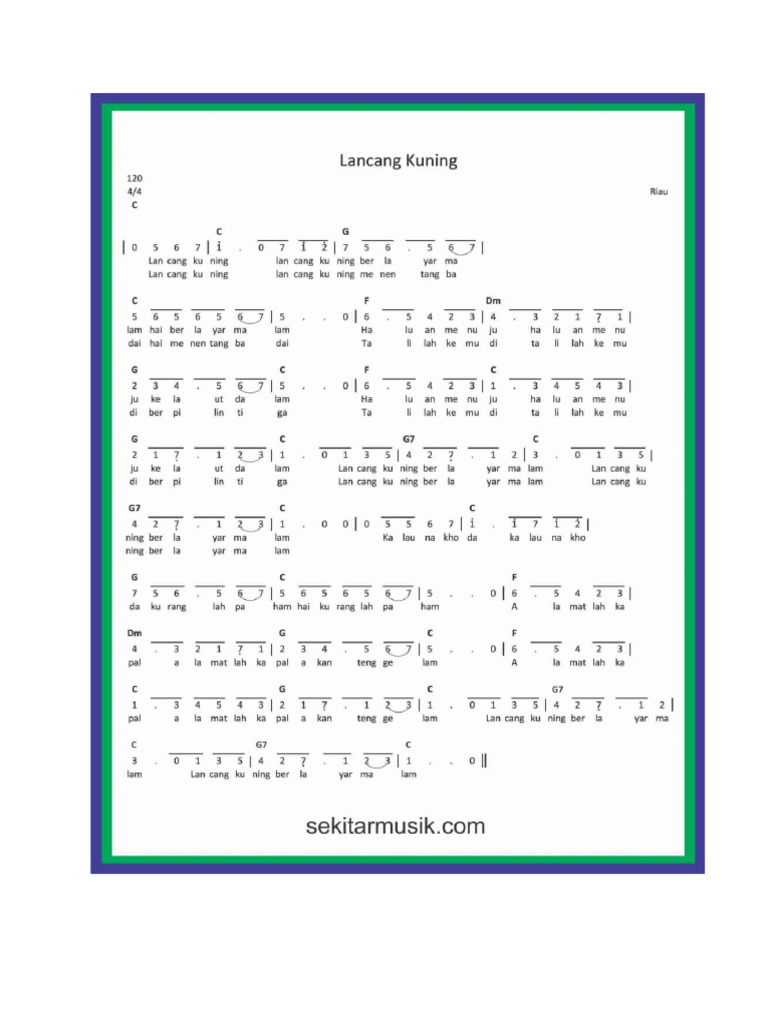 Not Lagu Daerah | PDF