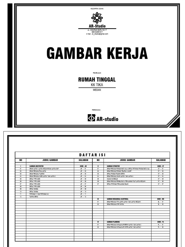 Gambar Kerja Rumah Tinggal KK Tika | PDF