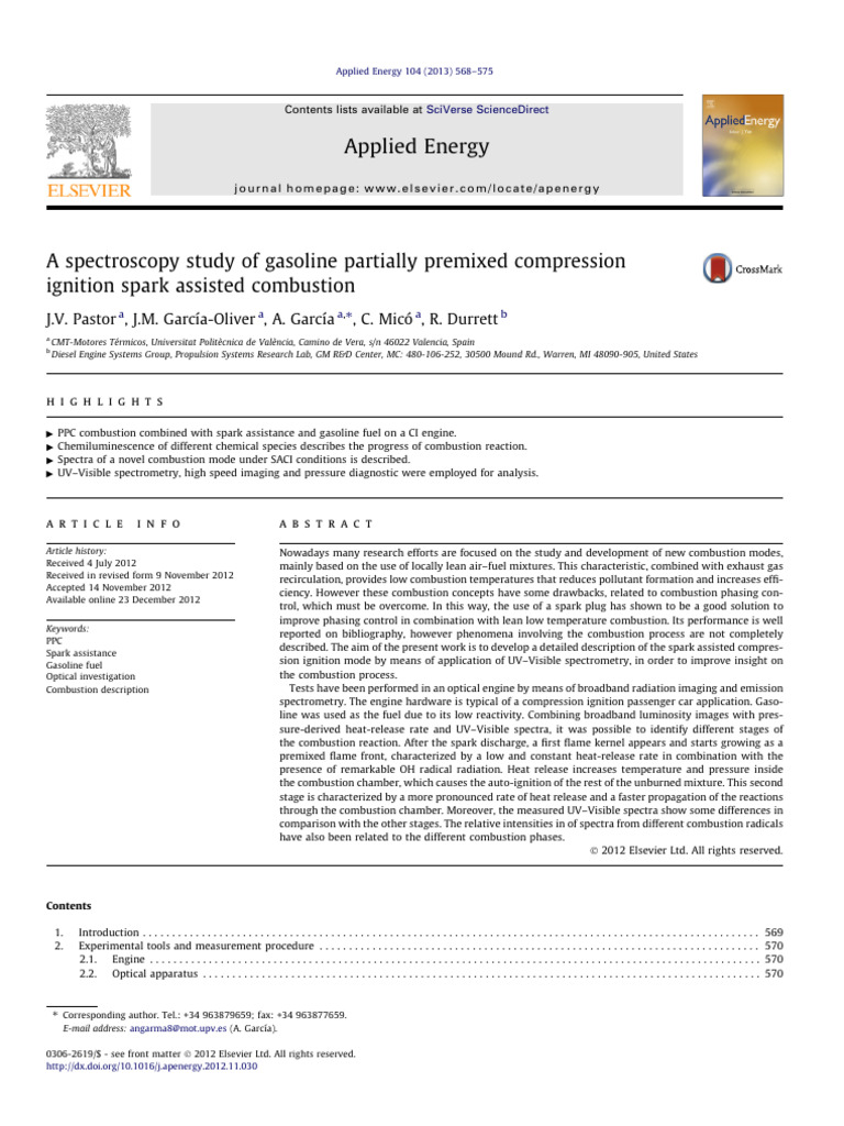 A spectroscopy study of gasoline partially premixed compression ...