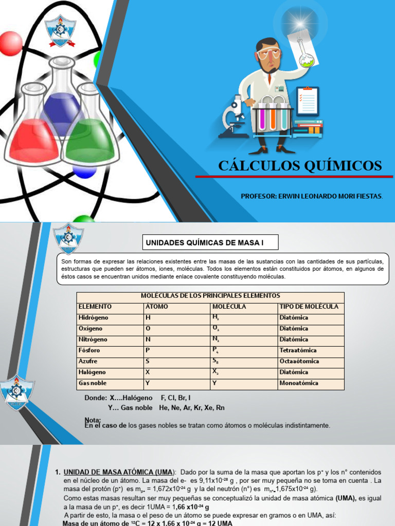 Conceptos Básicos de Cálculos Químicos | PDF | Química | Moléculas