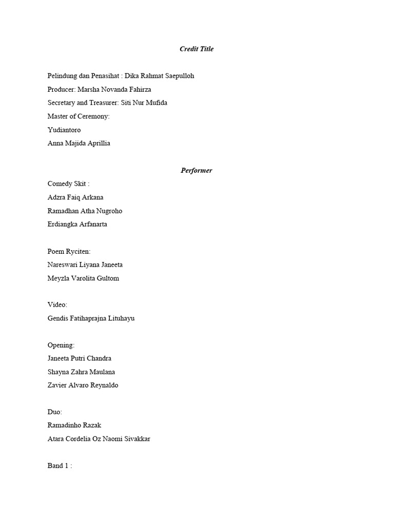 Credit Title Golden Hour | PDF