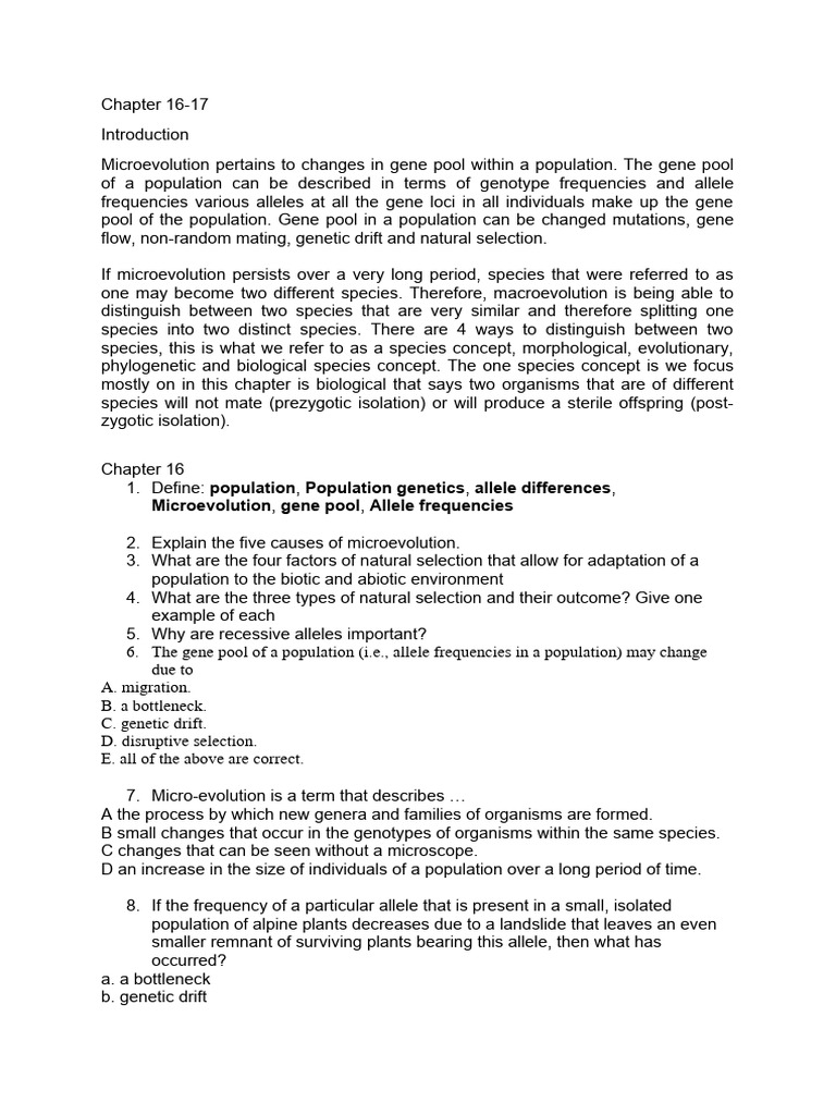 Week 10 CHP 15-17 Task JWT 315 | PDF | Natural Selection | Species