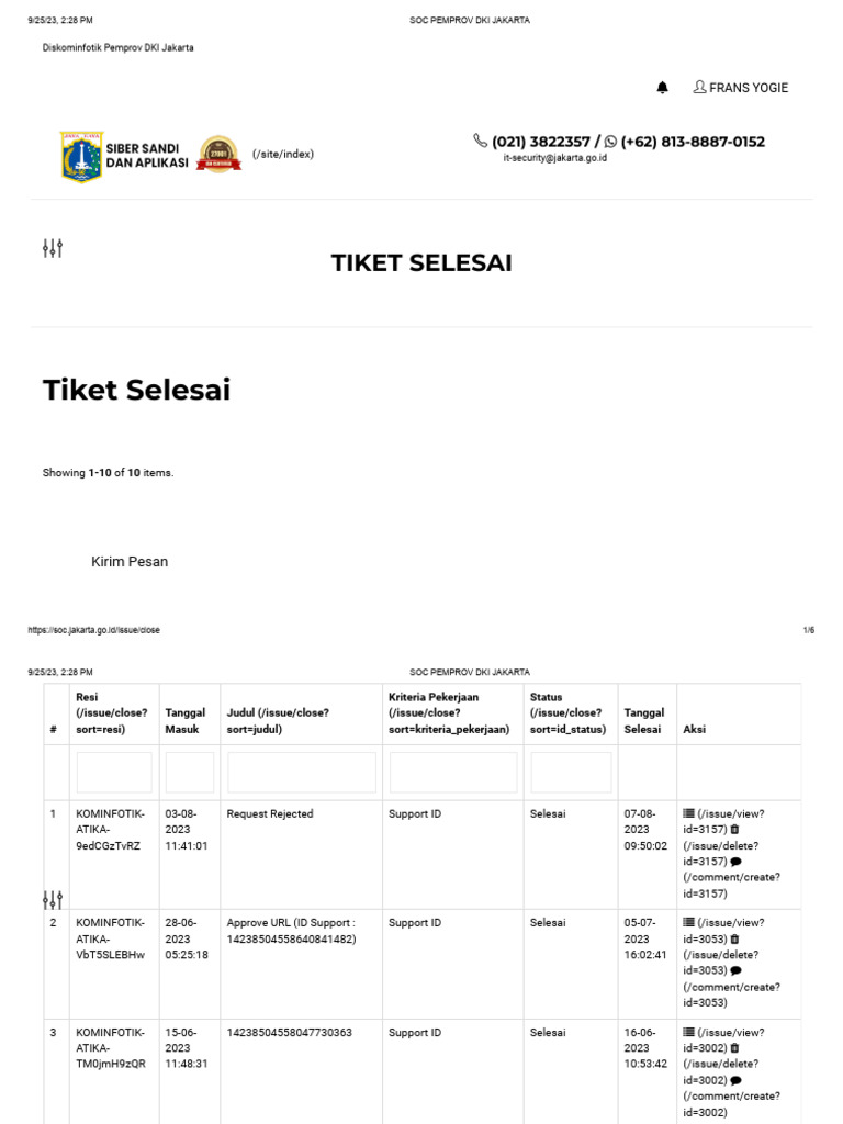 Rekap Tiket Atika-Soc | PDF