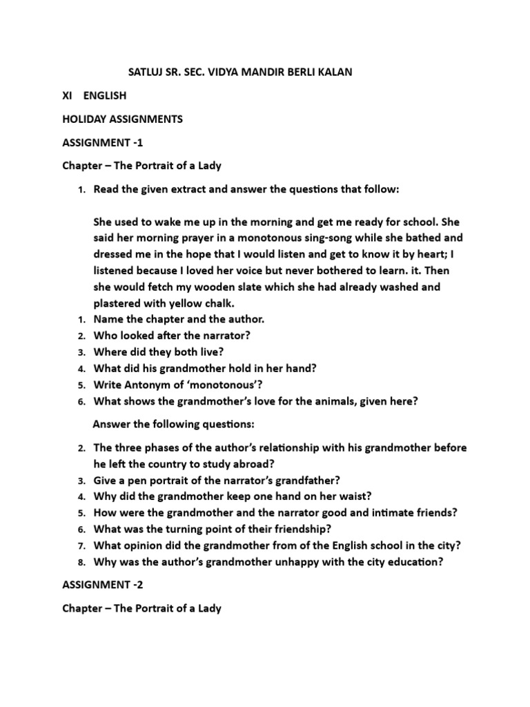 Xi English Holiday Assignments 24 | PDF