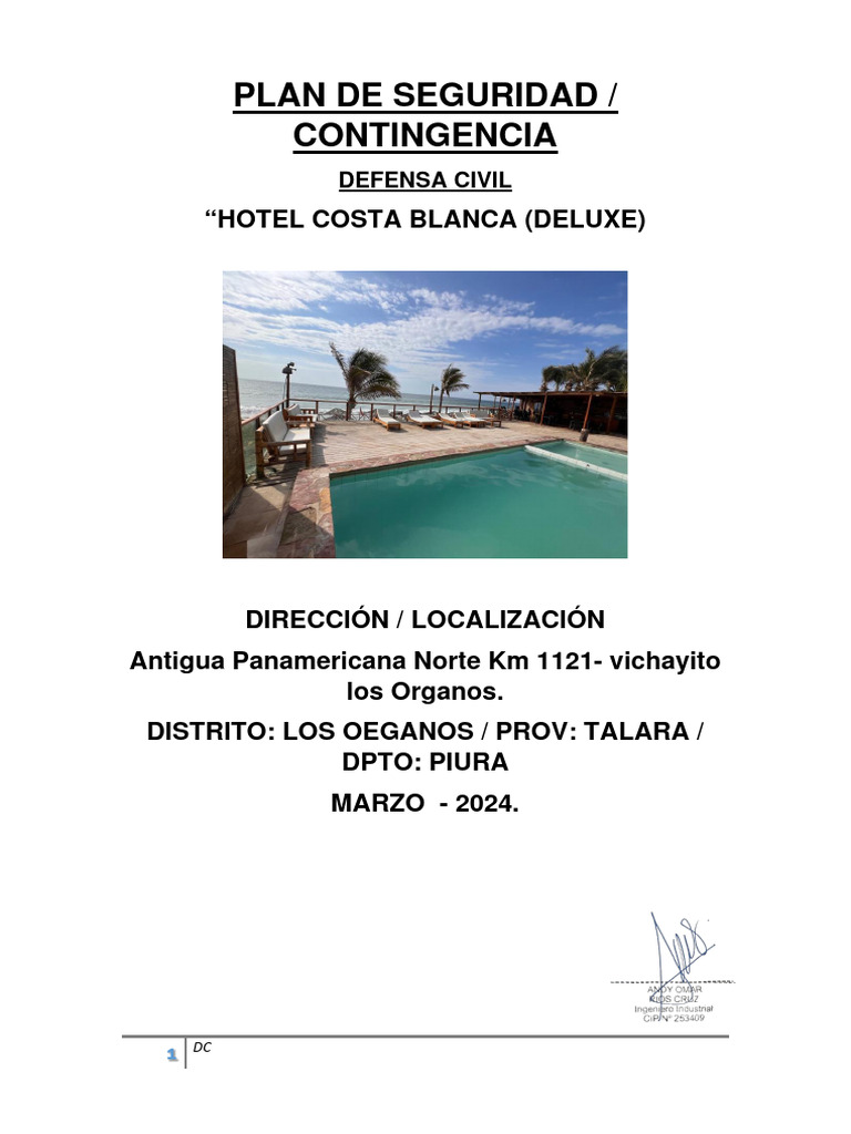 Plan de Seguridad Costa Blanca 01 Deluxe Firmado | PDF | Defensa Civil ...