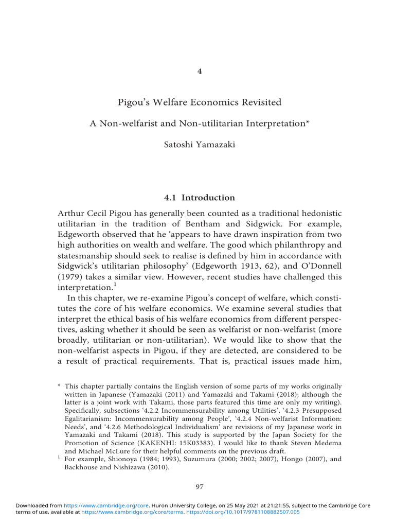 Revisiting Pigou's Welfare Economics | PDF | Welfare Economics ...