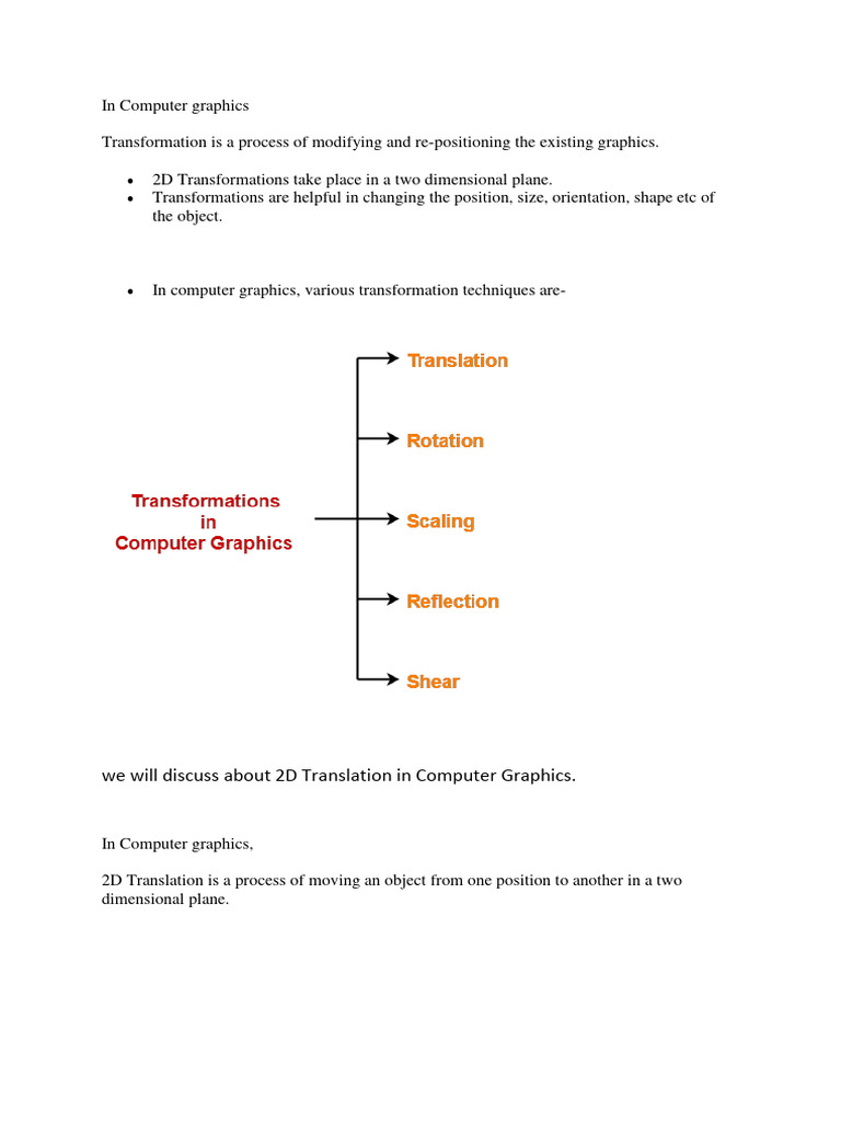 2d Transformation Download Free Pdf 2 D Computer Graphics