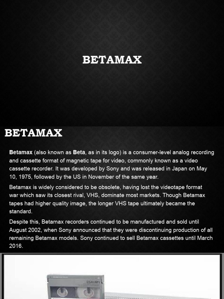 Betamax | Download Free PDF | Videotape | Videocassette Recorder