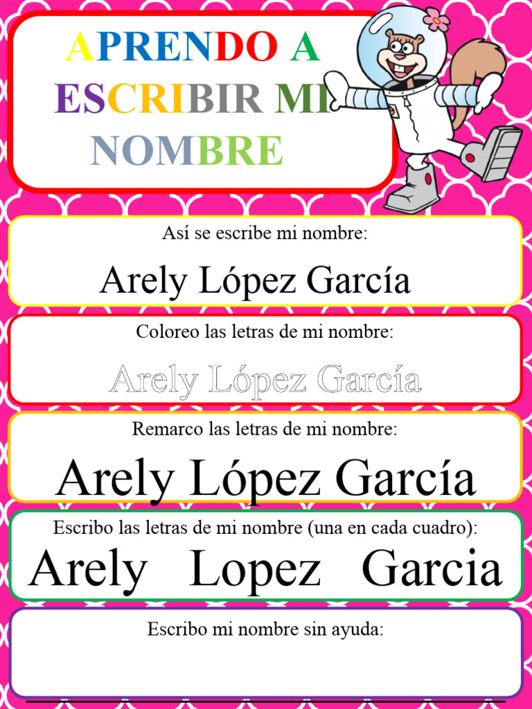 Aprendo A Escribir Mi Nombre | PDF