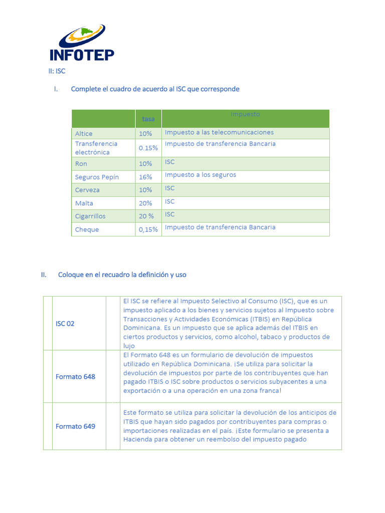 Actividad 2 Módulo ISC | PDF | Impuestos | Devolución de impuestos