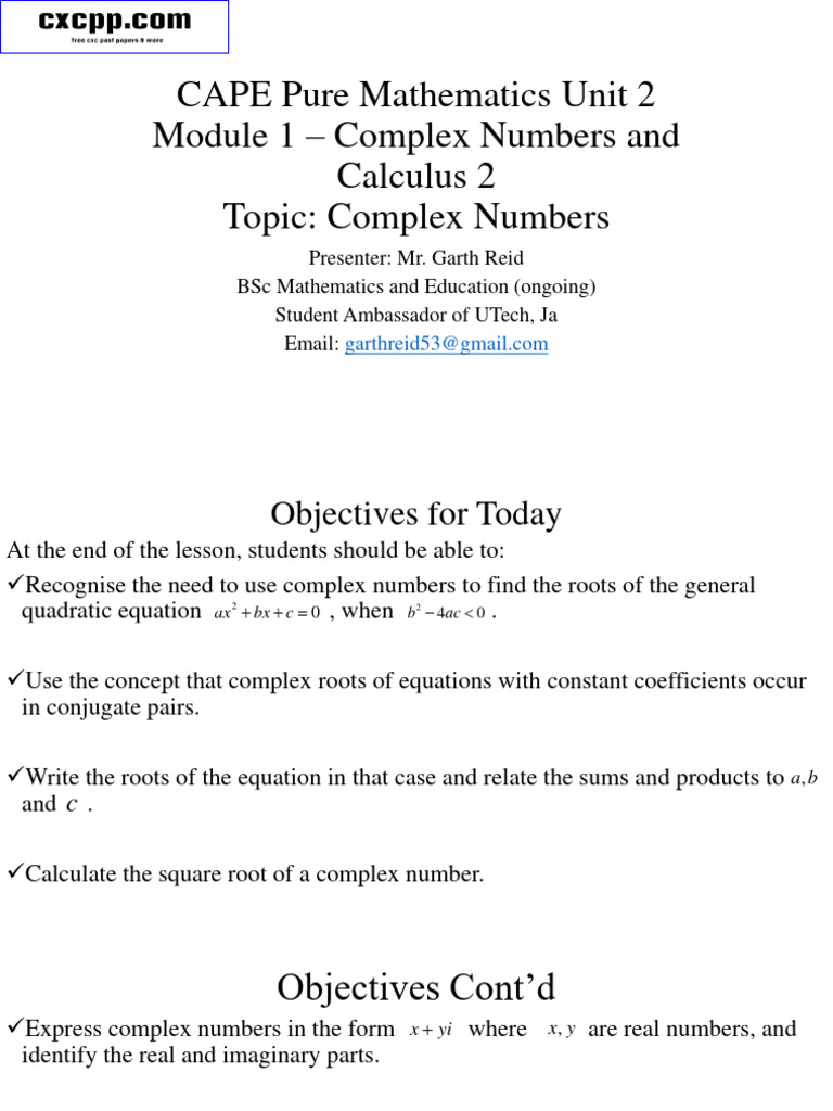 Complex Numbers 1-6088C | PDF | Complex Number | Numbers