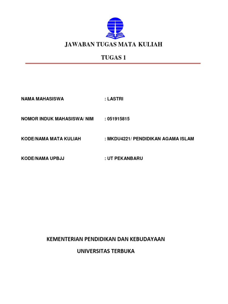 Tuton 1 Pendidikan Agama Islam Lastri | PDF