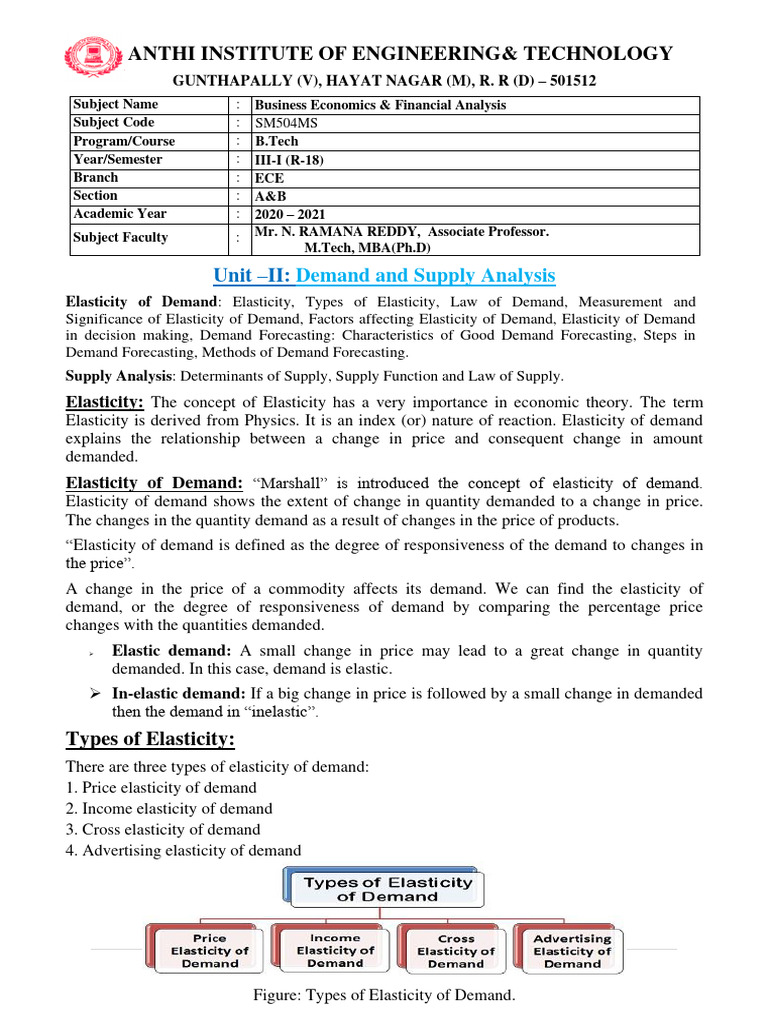 UNIT-II BEFA Notes. | PDF | Demand | Elasticity (Economics) UNIT-II BEFA Notes. | PDF | Demand | Elasticity (Economics)