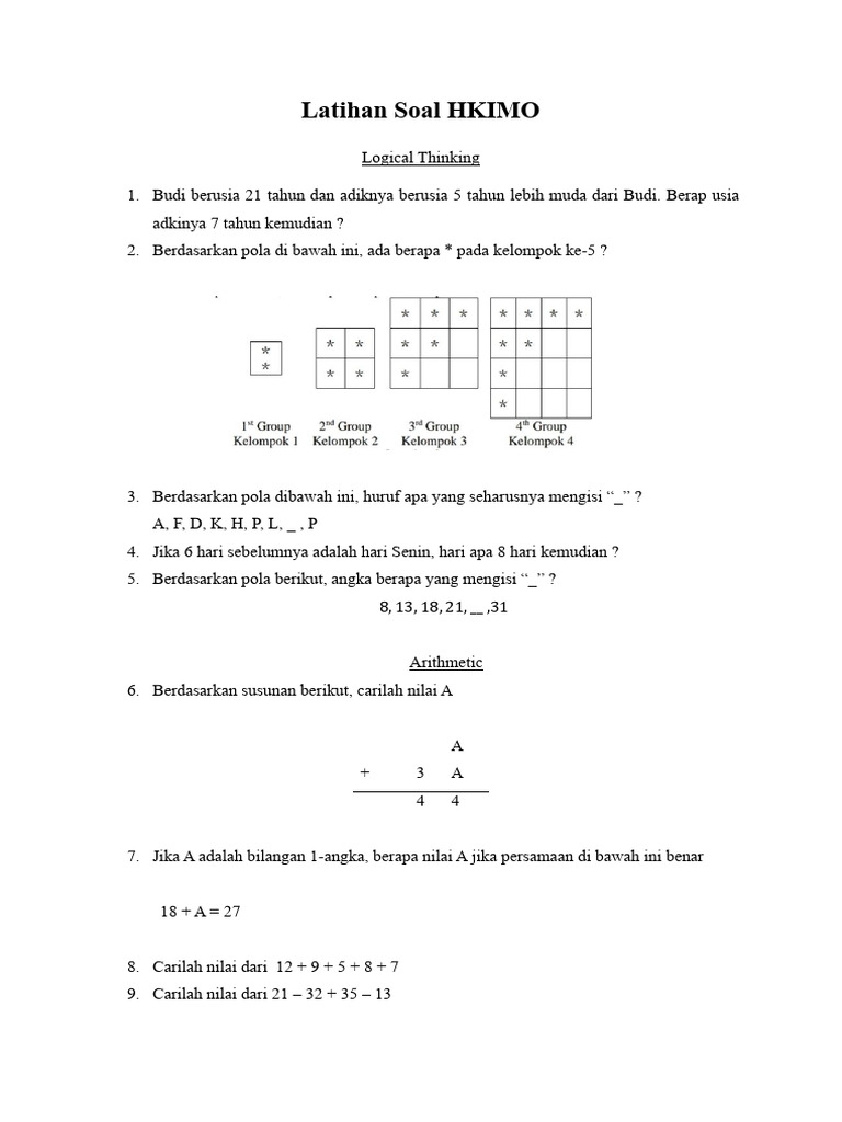 Latihan Soal HKIMO ATUT | PDF