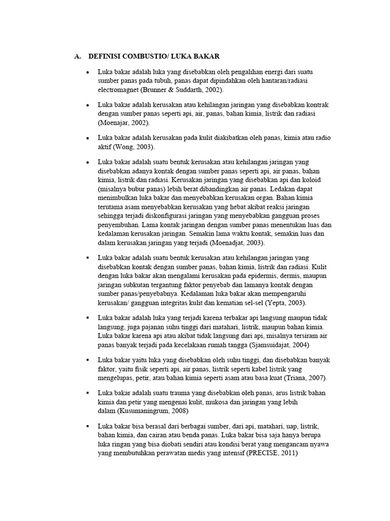 LAPORAN PENDAHULUAN COMBUSTIO Luka Bakar | PDF