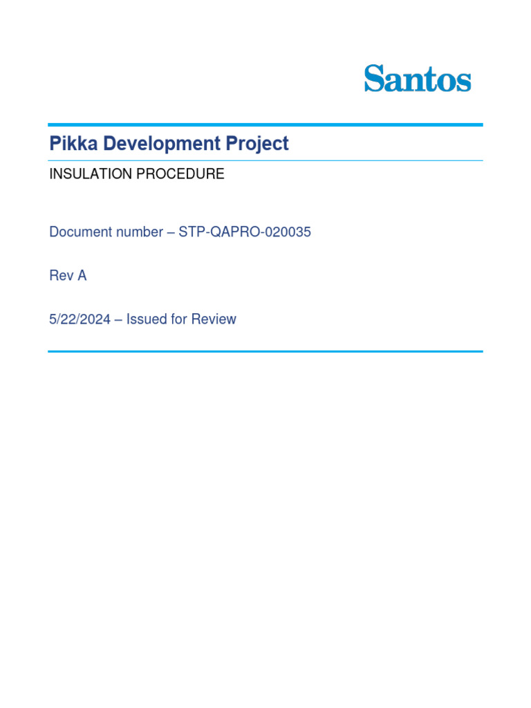 STP-QAPRO-020035_Rev_A Insulation Procedure | PDF | Pipe (Fluid ...