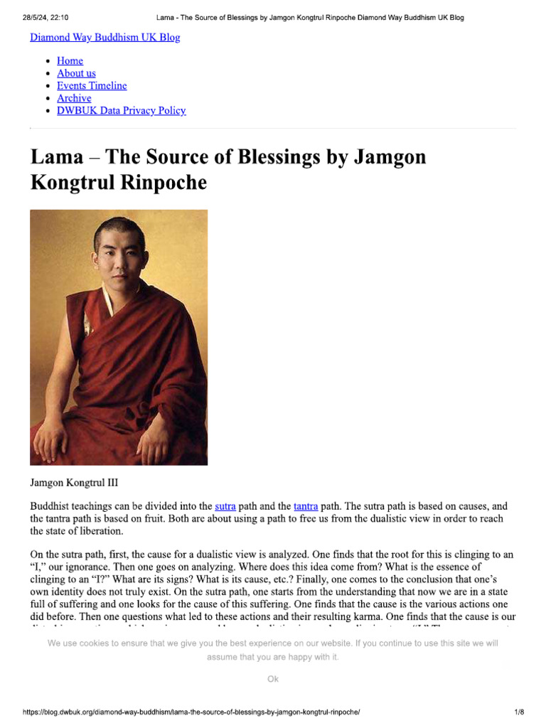 Lama – The Source of Blessings by Jamgon Kongtrul Rinpoche | PDF