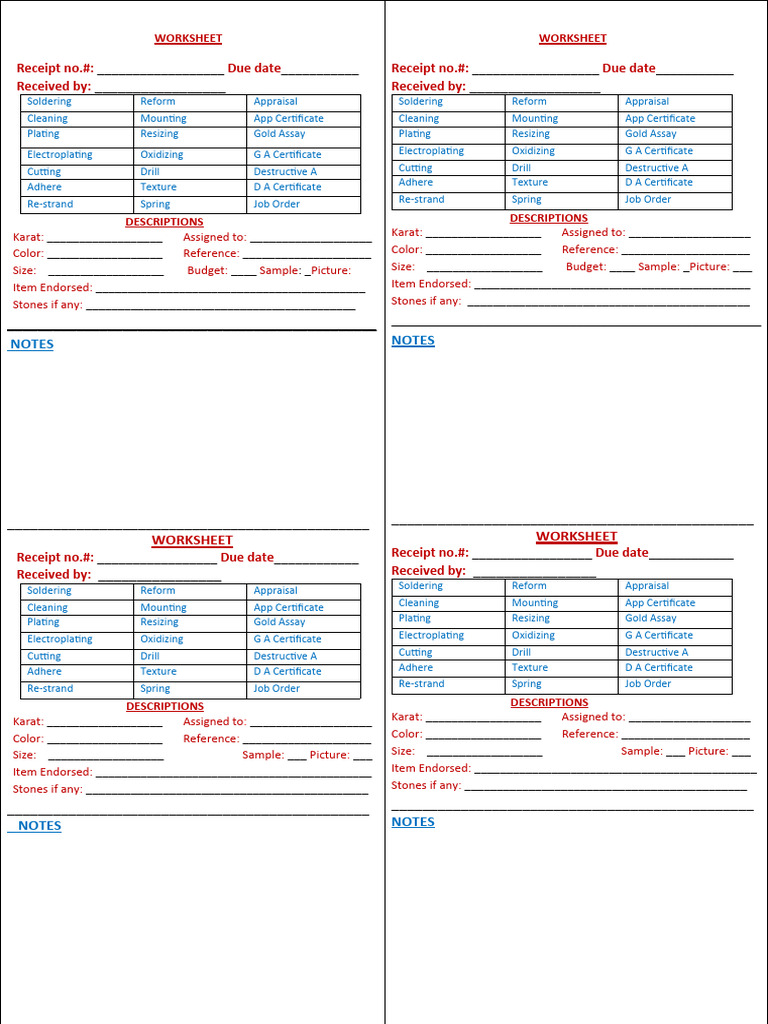 Notes Notes: Worksheet Worksheet | PDF | Metallurgical Assay ...
