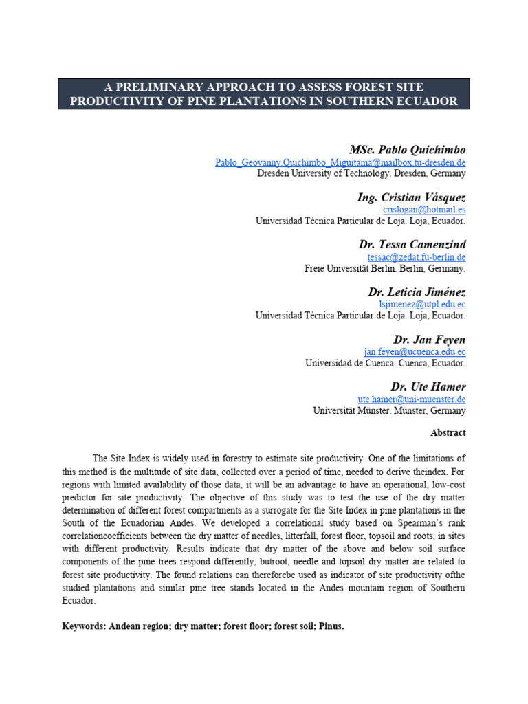 Assessing Pine Plantation Productivity | PDF | Forests | Pine