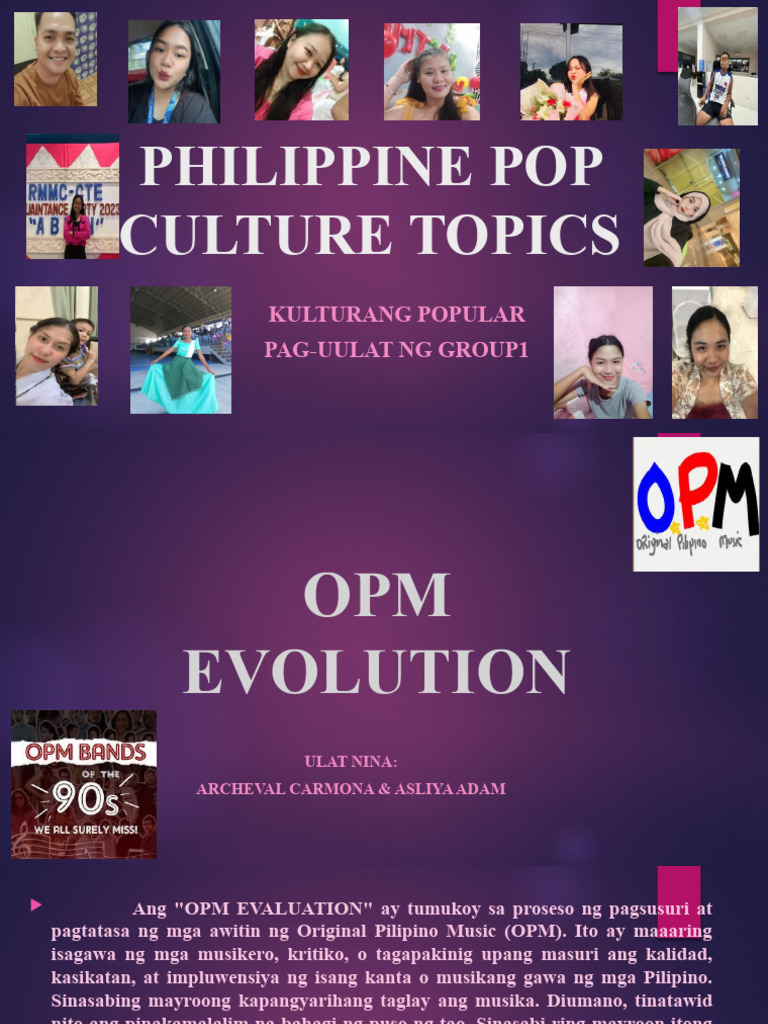 Philippine Pop Culture Topics Final Report | PDF
