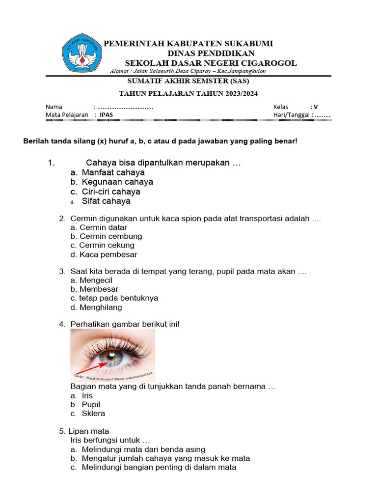 Sumatif Ipas | PDF | Sains & Matematika
