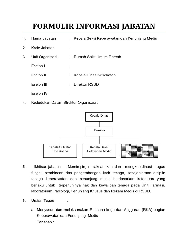 Infojab Kasie Keperawatan Dan Penunjang | PDF