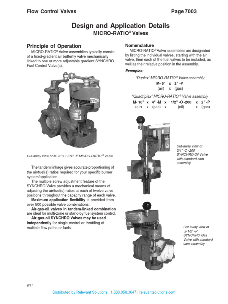 Maxon Micro Ratio Flow Control Valve Technical Data Sheet | PDF | Valve ...