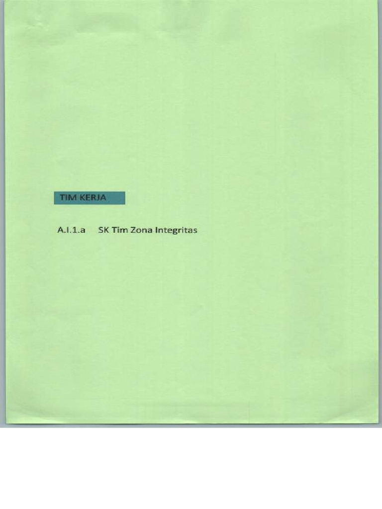 Contoh Sk Tim Zona Integritas Pdf