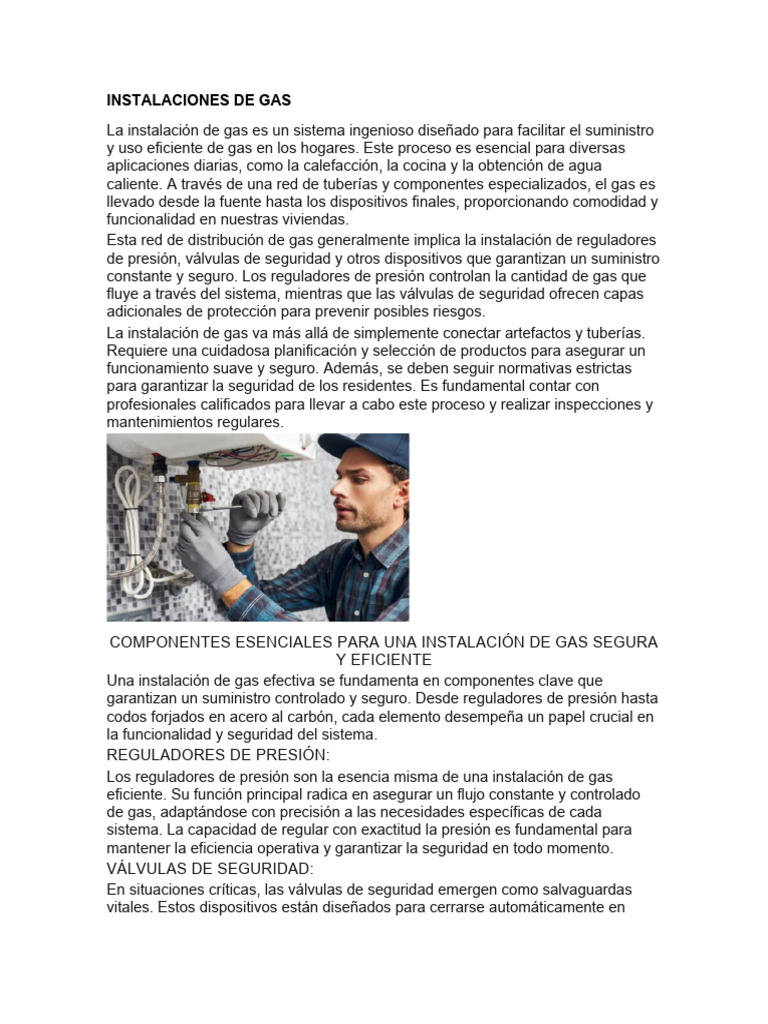 INSTALACIONES DE GAS | Descargar gratis PDF | Gases | Acero